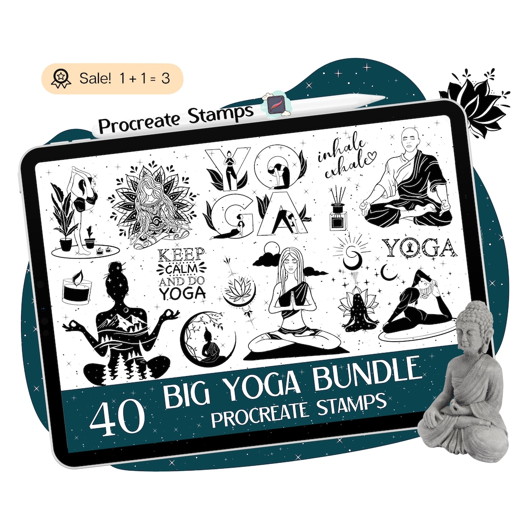 40 Yoga Procreate STAMPS, Yoga Quotes, Yoga Procreate BRUSHES ...