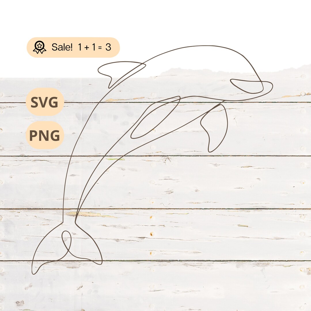 Line Art Dolphin SVG PNG, Line Art Svg, One Line SVG, Sea Life Svg ...