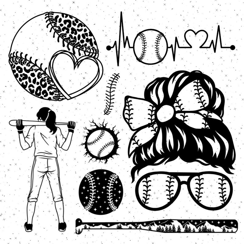 60 Softball SVG PNG Bundle, Mom Designs (digital Download) - Etsy