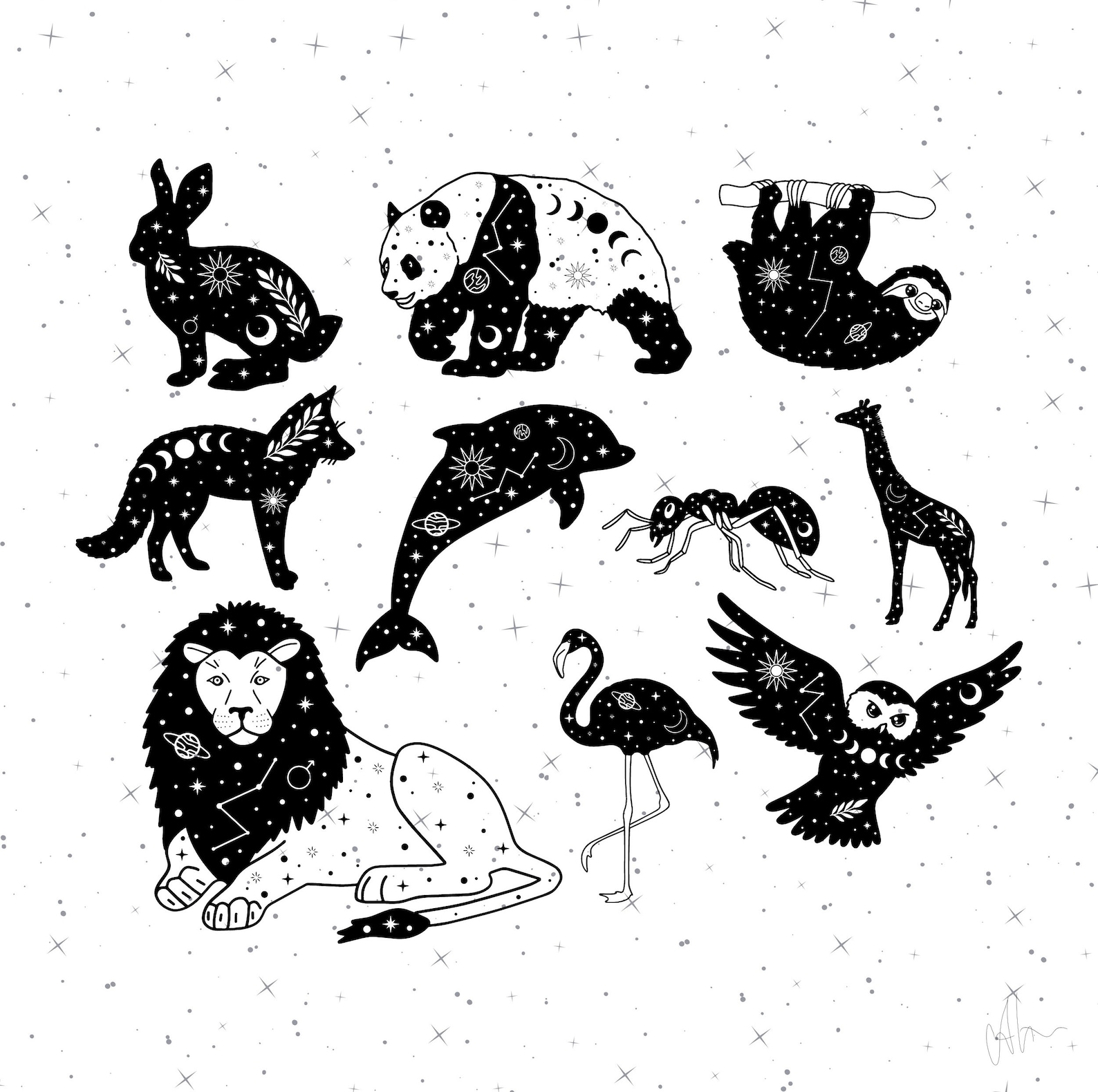 Celestial Animals SVG Bundle 50 Celestial SVG Animal Cut - Etsy