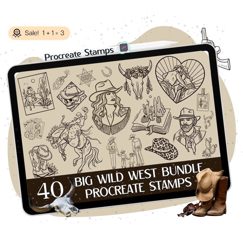 Western Stamp Clipart - Etsy