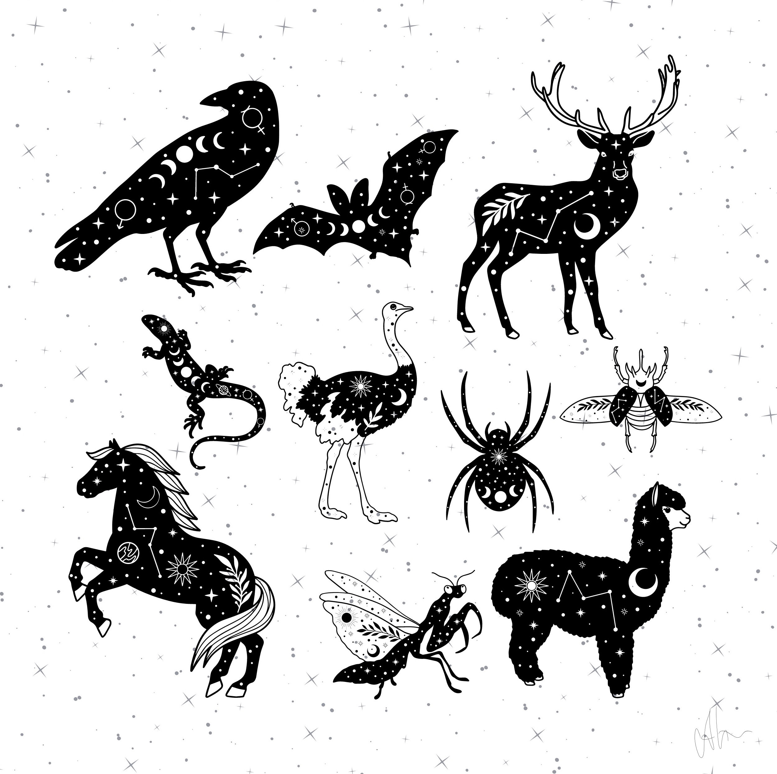 Celestial Animals SVG Bundle 50 Celestial SVG Animal Cut - Etsy