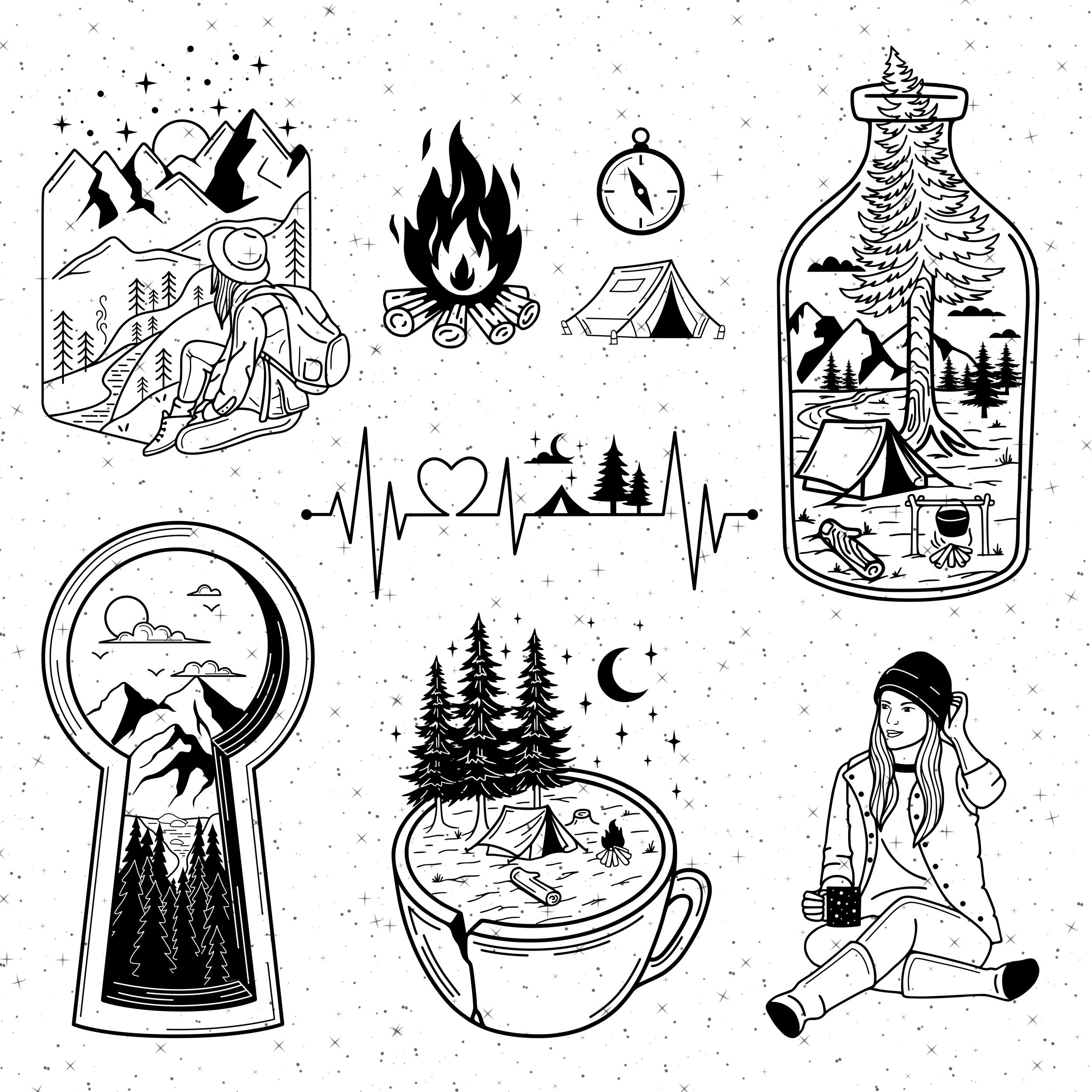 100 Camping Procreate STAMPS Camping STAMPS Camping Quotes - Etsy