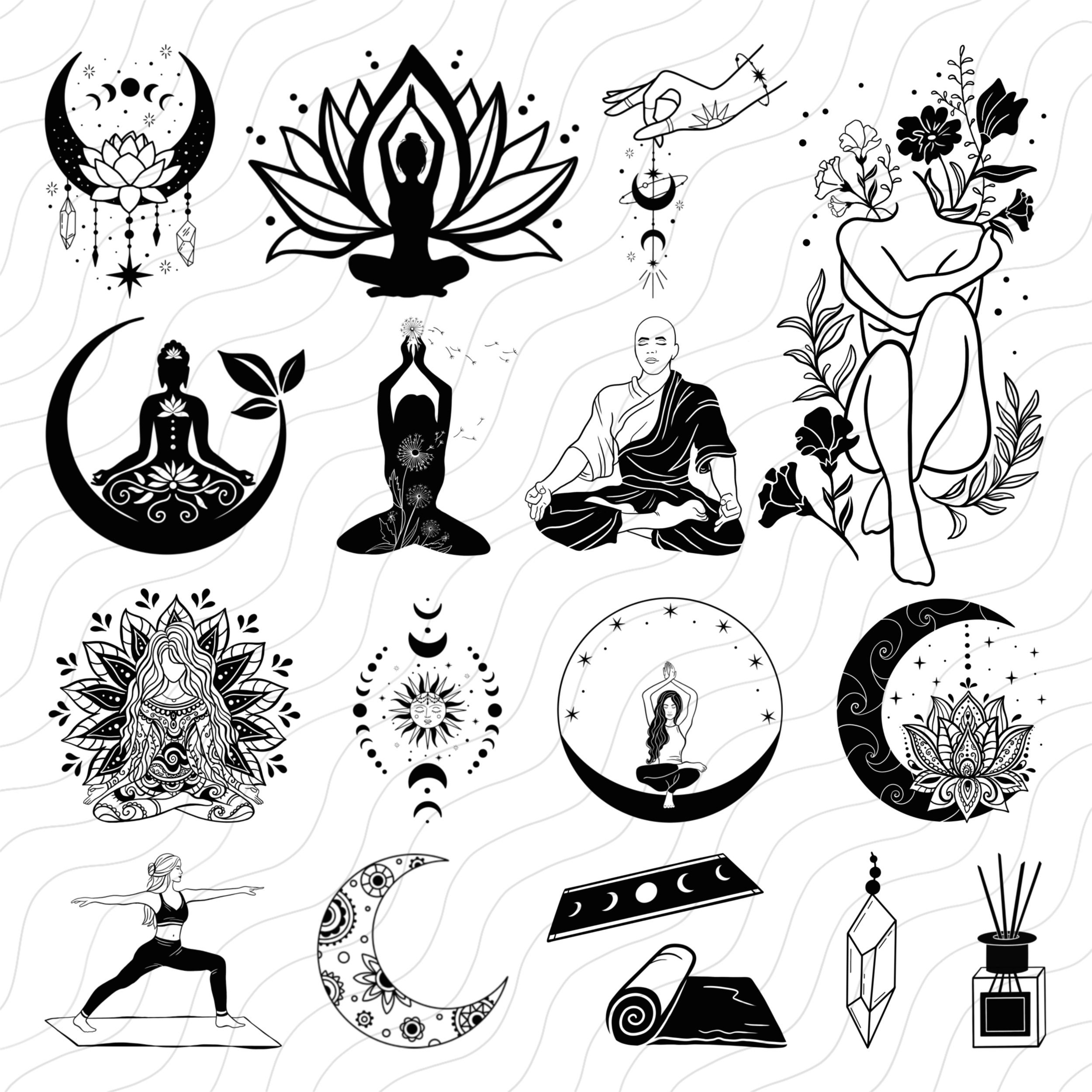 100 riesige Meditation SVG Bundle Meditation SVG Meditation - Etsy.de
