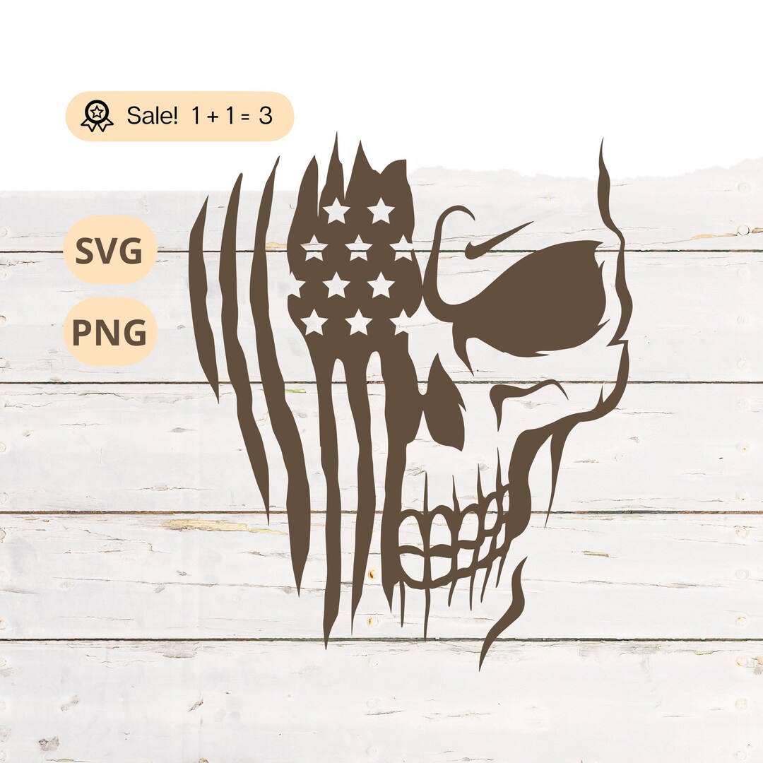 American Flag Skull SVG PNG, Skull Svg, Skeleton Svg, American Flag Svg ...