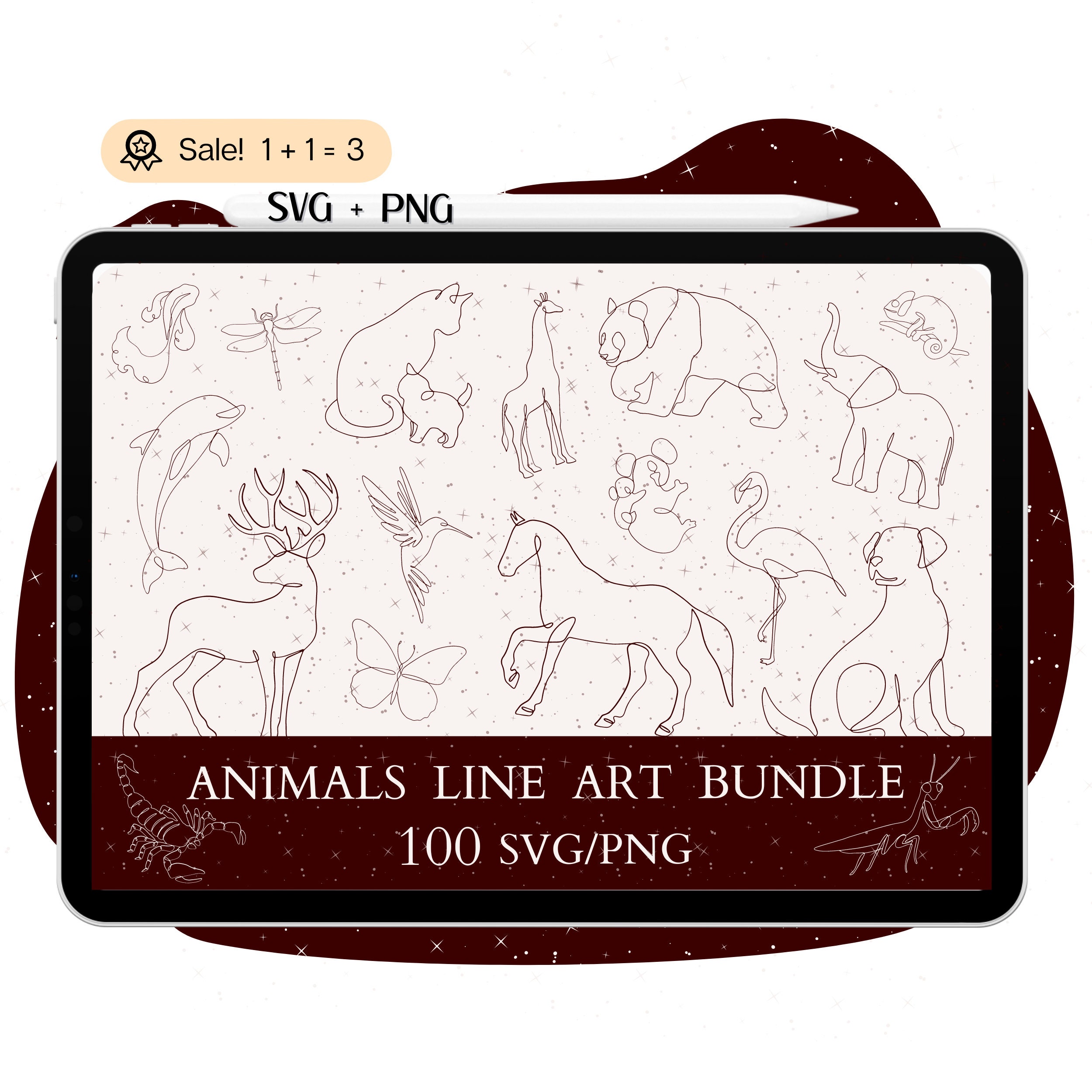 100 Line Art Animals SVG Bundle Line Art SVG One Line Art - Etsy