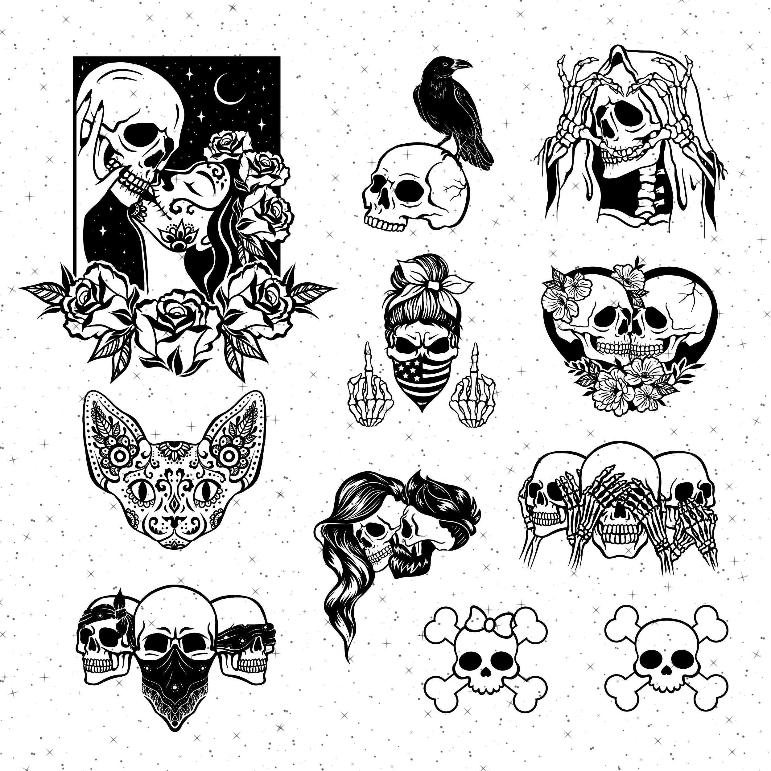 40 Sugar Skull SVG Bundle, Animal Skulls, Cricut, PNG (commercial Use ...