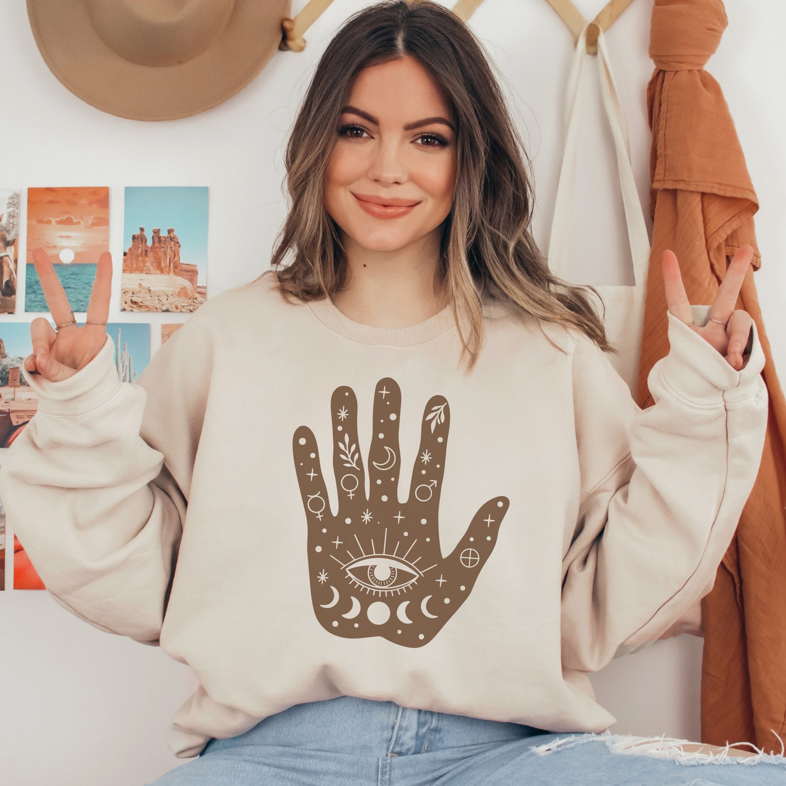 Evil Eye Handprint SVG, Boho Celestial Design (PNG, SVG) - Etsy