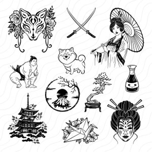 40 Big Japanese SVG Bundle, Japan SVG, Japan File for Cricut, Kitsune ...