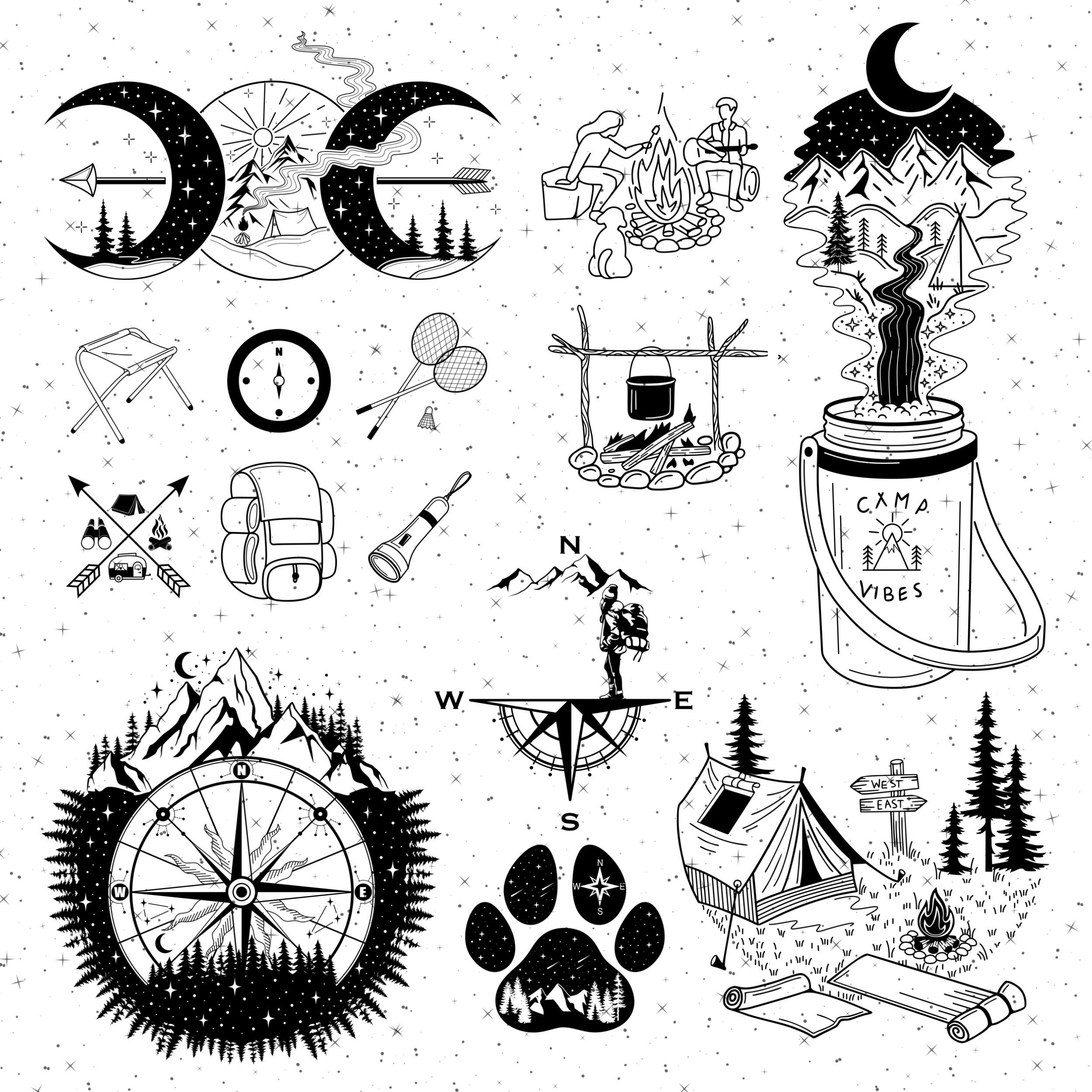 100 Camping Procreate STAMPS Camping STAMPS Camping Quotes - Etsy