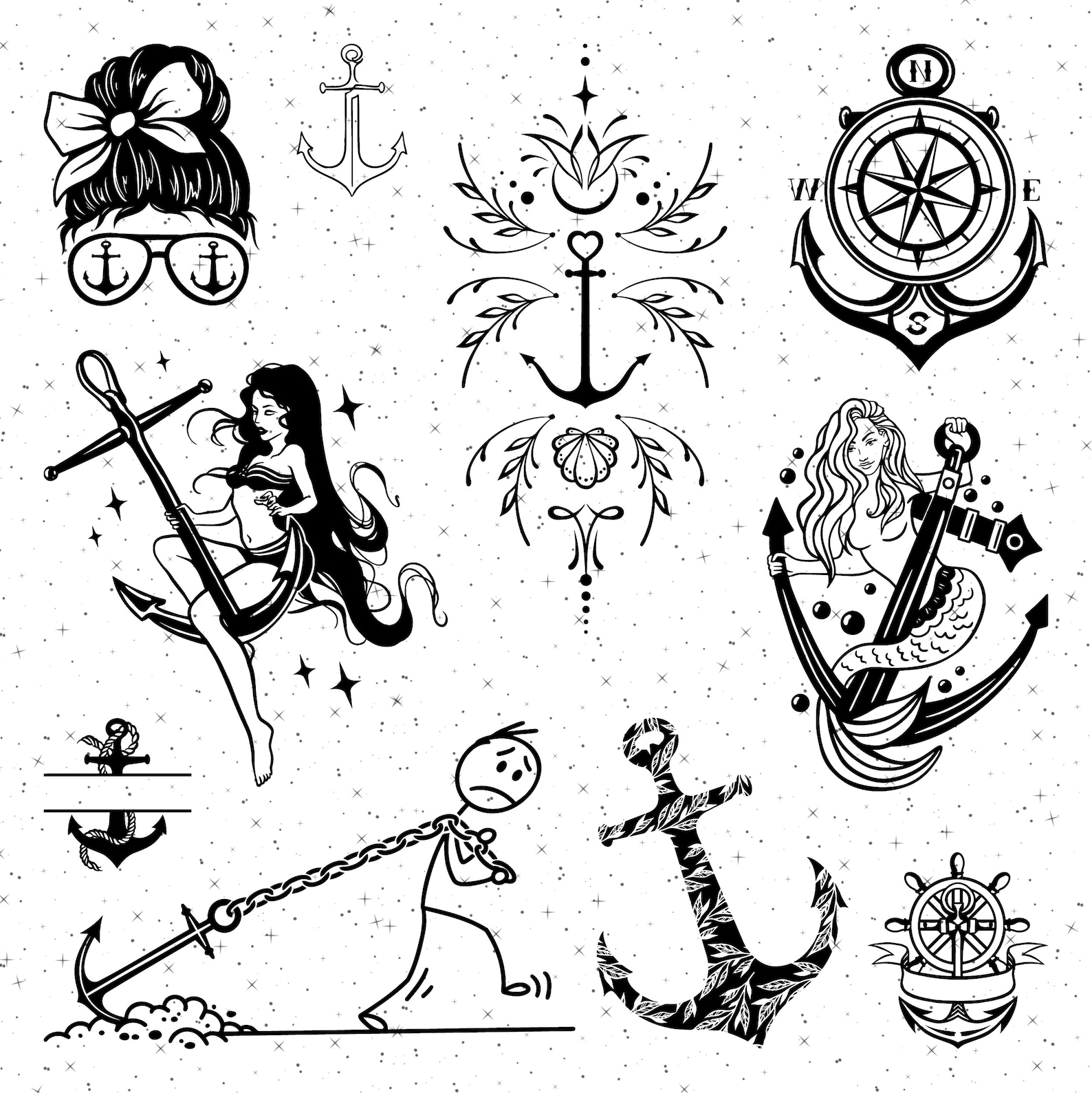 40 Ship Anchor SVG Bundle, Anchor SVG, Nautical SVG, Anchor File for ...