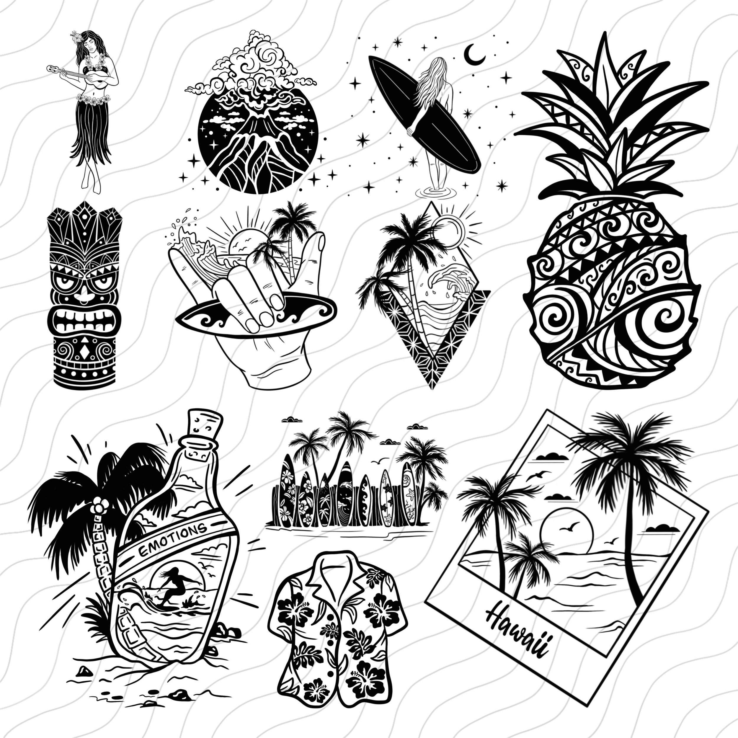 50 Hawaii SVG, Hawaiian SVG Bundle, Hawaiian Quotes Signs, Aloha SVG ...