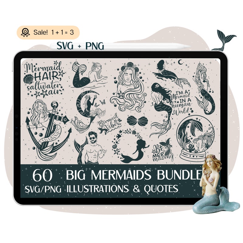 Mermaid Svg - Etsy