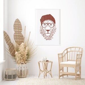 Stylish Lion With Glasses SVG PNG, Lion SVG, Lion Head Svg, Animal Head ...