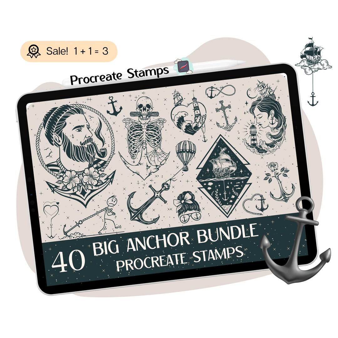 40 Anchor Procreate STAMPS, Anchor Procreate BRUSHES, Lighthouse STAMPS ...