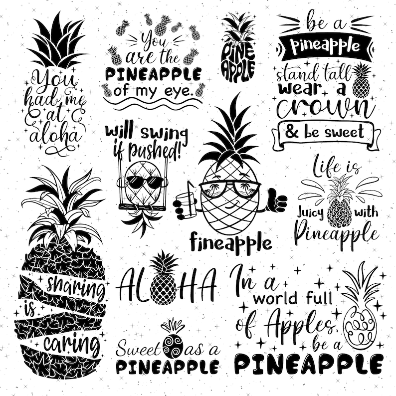 Pineapple SVG Bundle, Tropical Summer Graphics (PNG) - Etsy