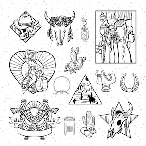 40 Wild West Procreate STAMPS, Western Procreate BRUSHES, Cowboy STAMPS ...