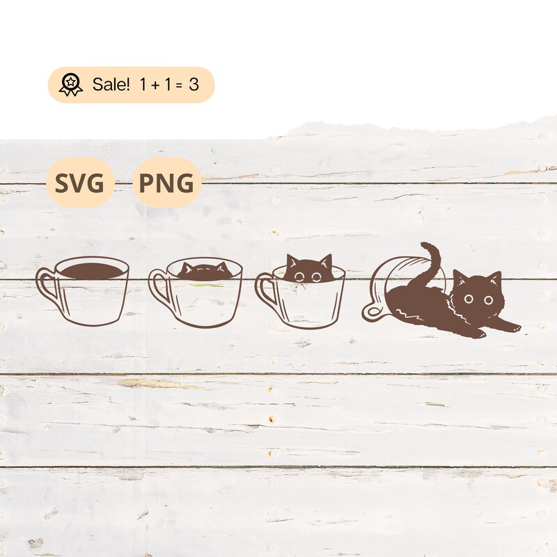Coffee Cats Books Svg - Etsy
