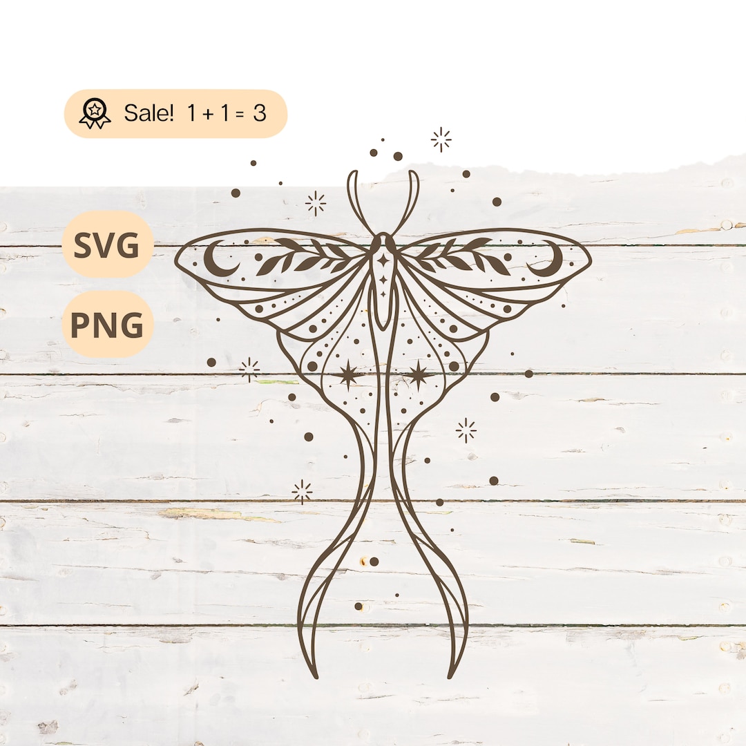 Celestial Moth SVG, Butterfly SVG, Moth Svg, Mystical Svg, Moon Svg ...