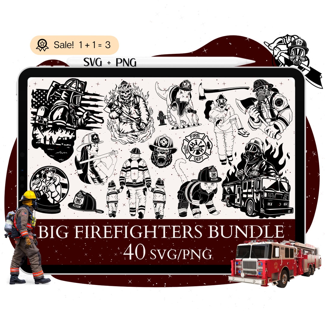 40 Big Firefighter SVG Bundle, Firefighter SVG, Firefighter File for ...