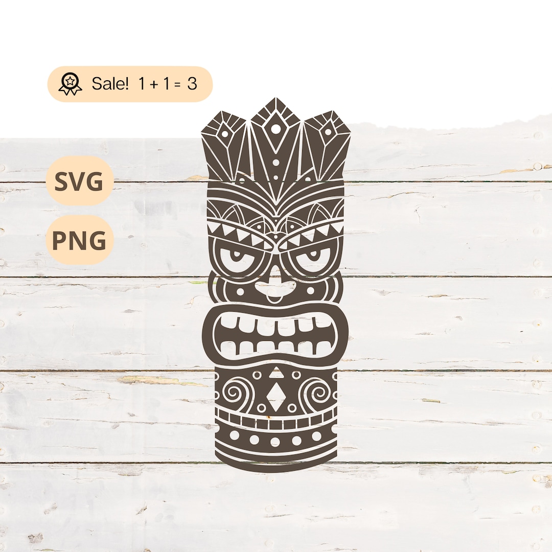 Hawaiian Tiki Head SVG PNG, Hawaiian Svg, Tiki Head Svg, Tiki SVG ...