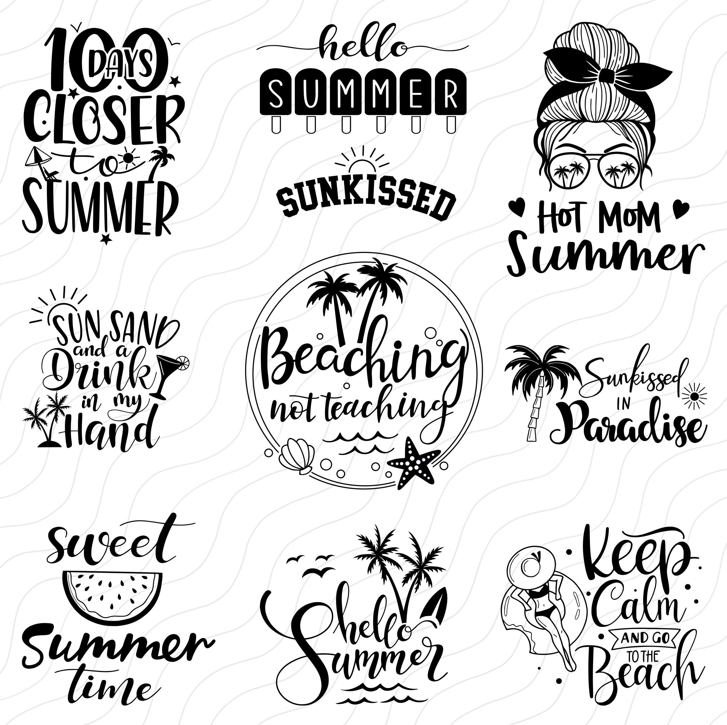 30 Summer Quotes Procreate STAMPS Summer Vibes STAMPS Hello - Etsy