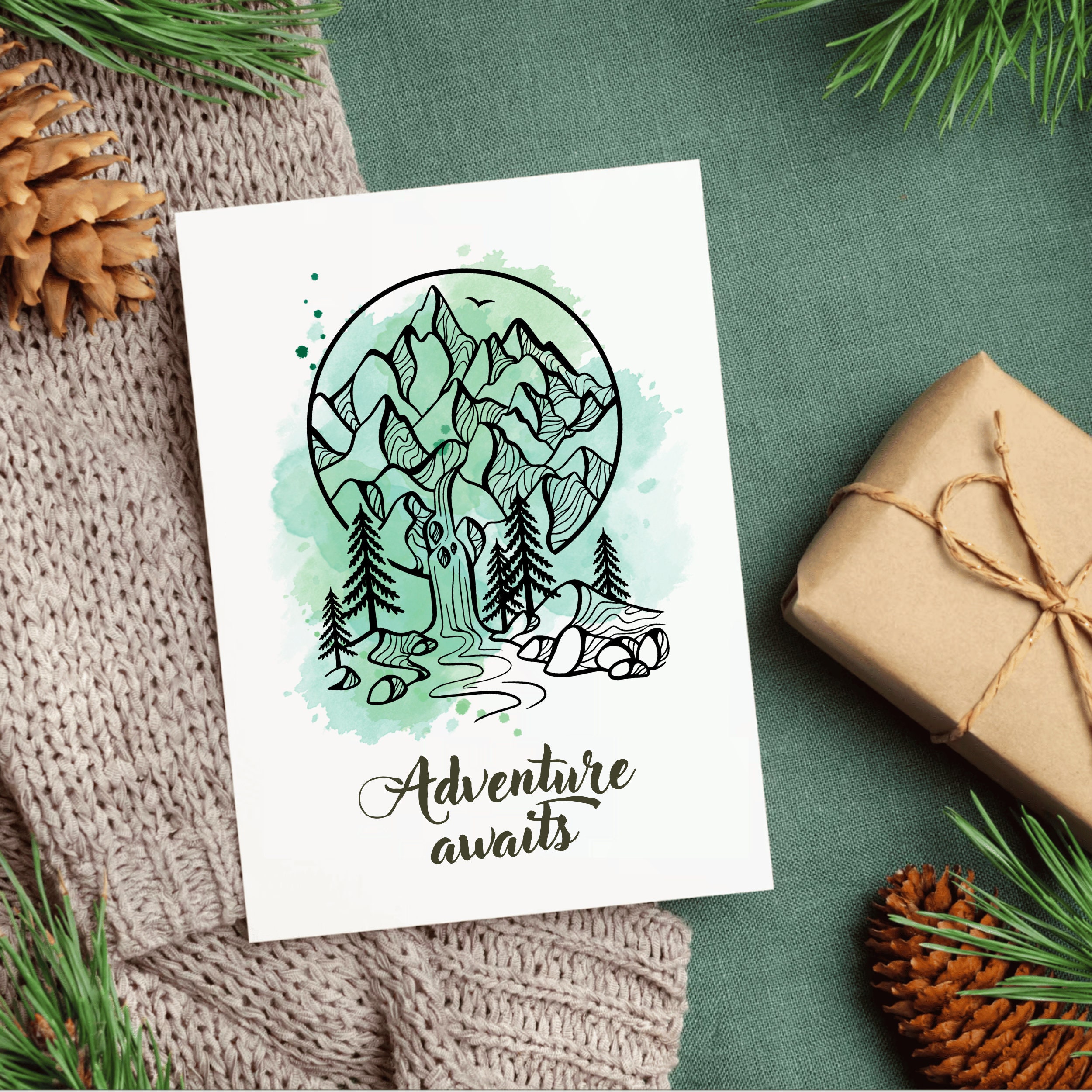 Mountain Landscape SVG PNG, Mountain SVG, Mountain Trees Svg, Adventure ...