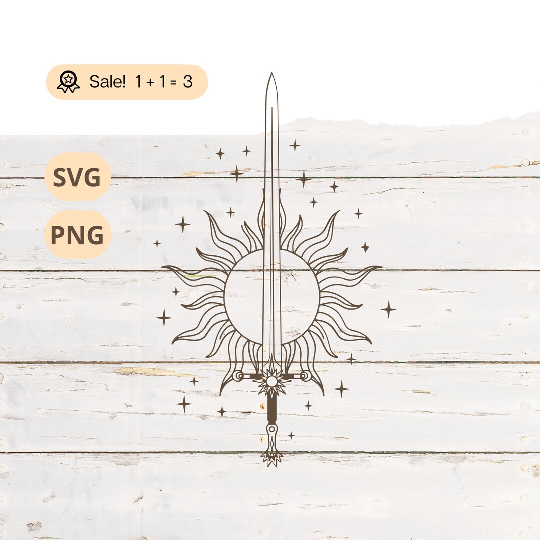 Sword and Sun SVG PNG, Sun Svg, Sword Svg, Knight Svg, Summer Svg ...