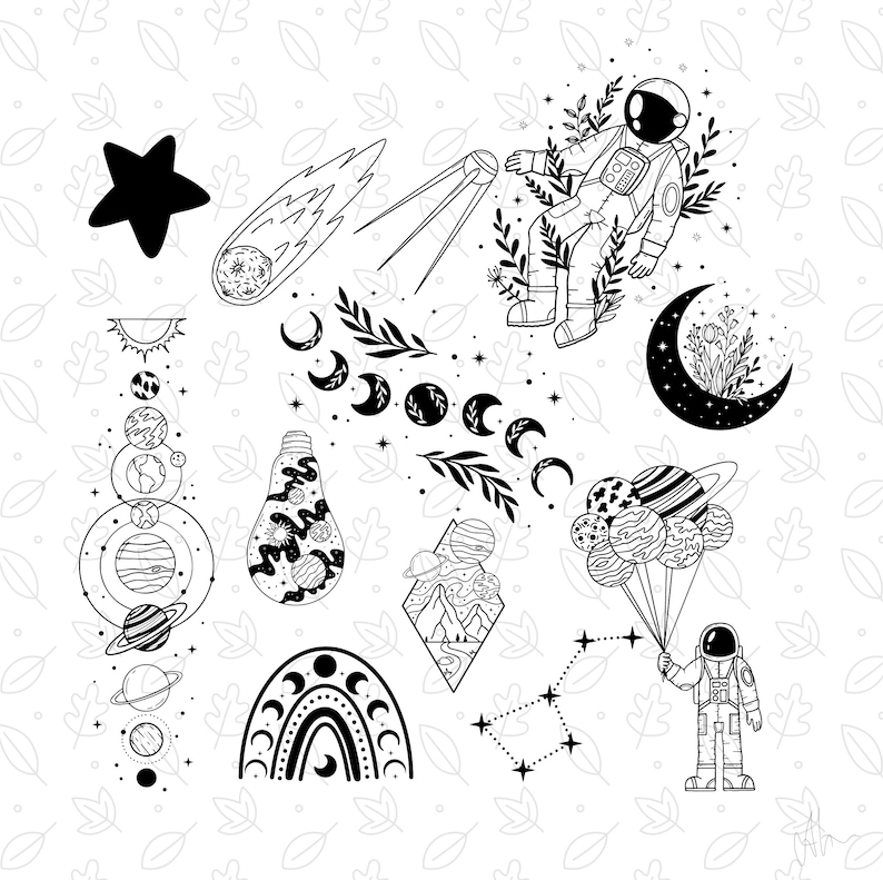 Outer Space SVG Bundle, 40 Space SVG, Stars File for Cricut, Celestial ...