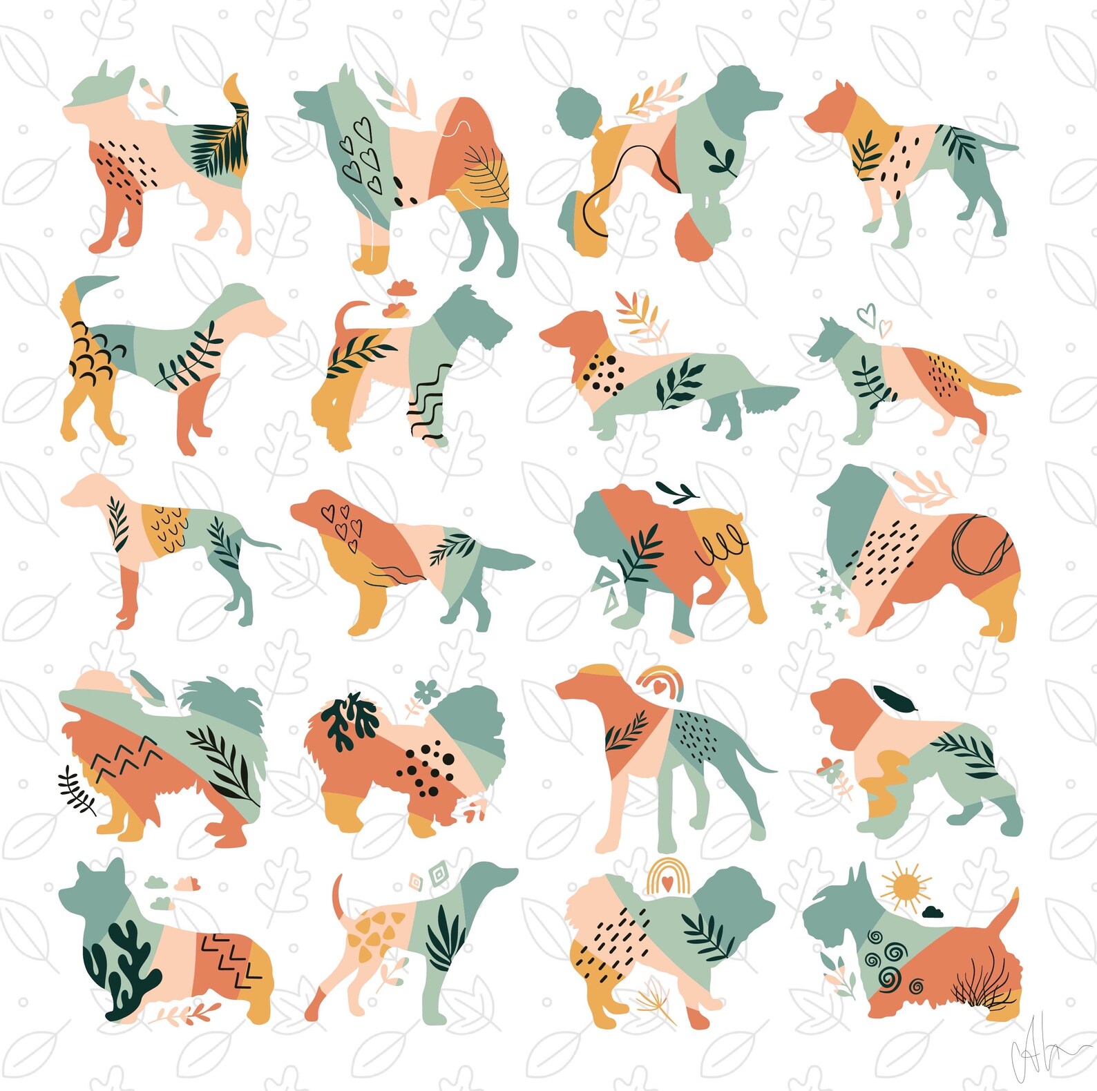 Boho Dog Breed SVG Bundle, Dog Mom Clipart (100 SVG/PNG) - Etsy
