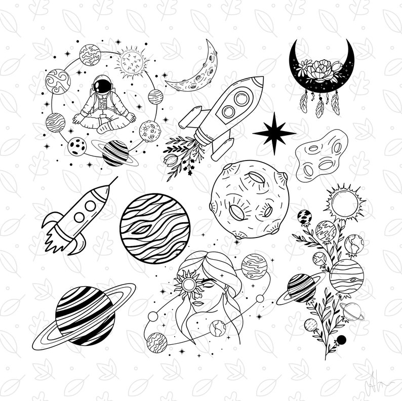 Outer Space SVG Bundle, 40 Space SVG, Stars File for Cricut, Celestial ...