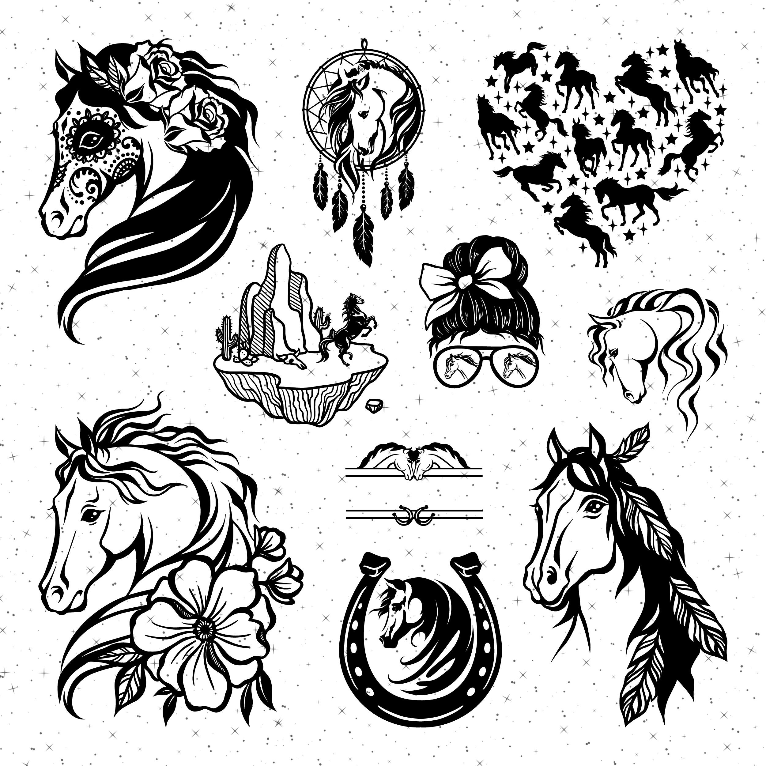 40 Bucking Horse SVG Bundle, Horse SVG, Horse File for Cricut, Equestrian Svg, Farm Animals Svg ...