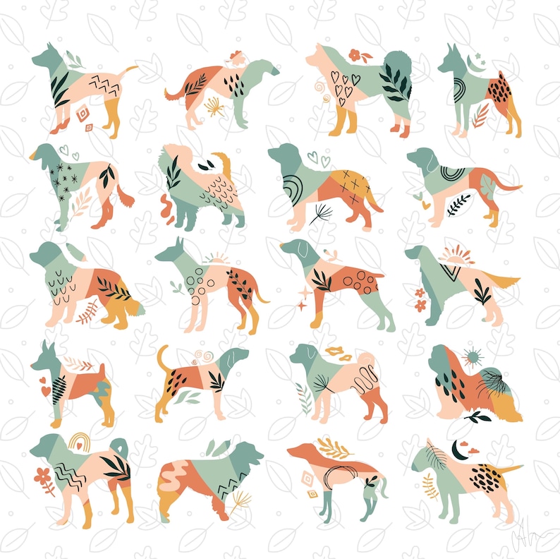 Boho Dog Breed SVG Bundle, Dog Mom Clipart (100 SVG/PNG) - Etsy