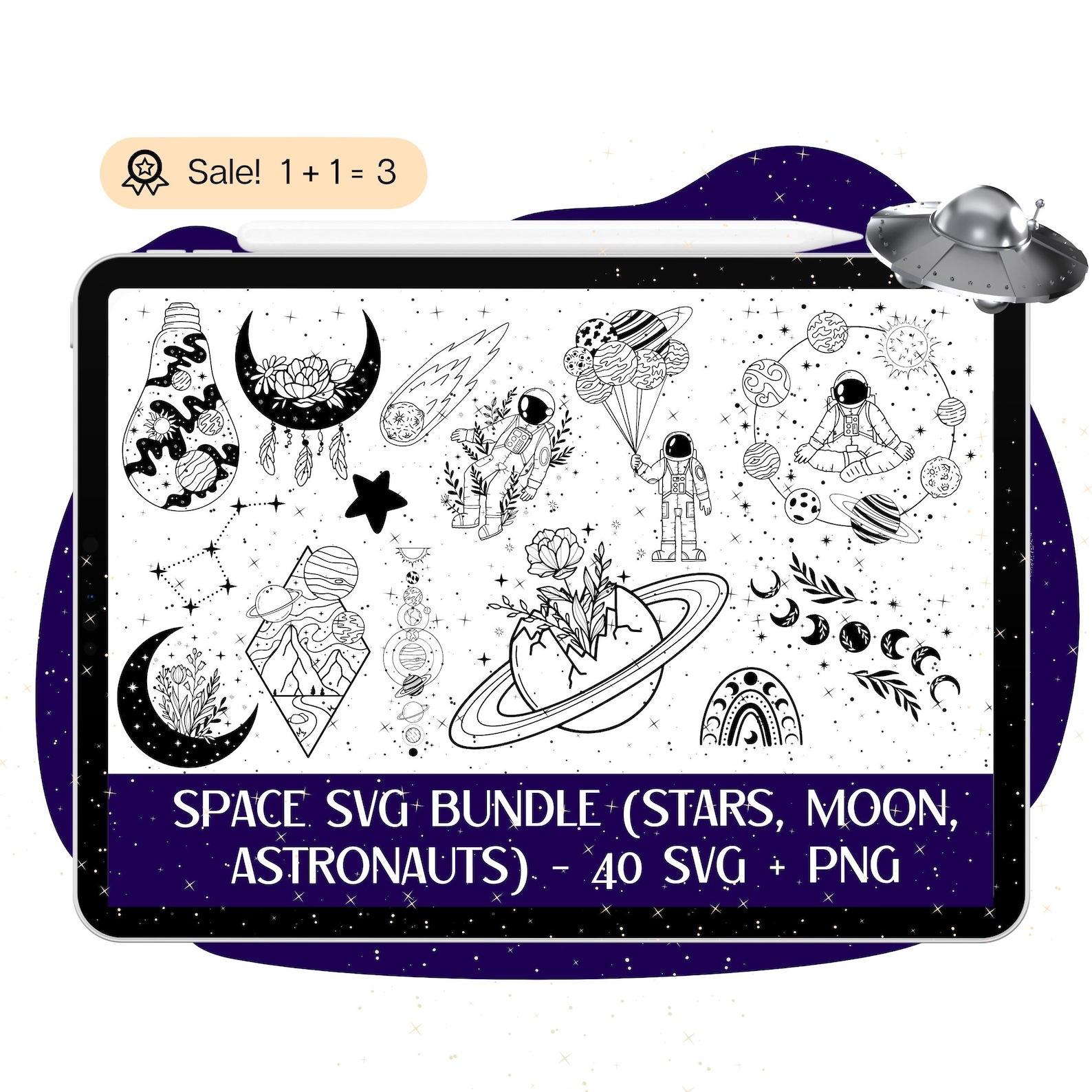 Outer Space SVG Bundle 40 Space SVG Stars File for Cricut - Etsy