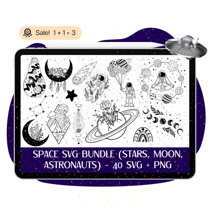 Outer Space SVG Bundle 40 Space SVG Stars File for Cricut - Etsy