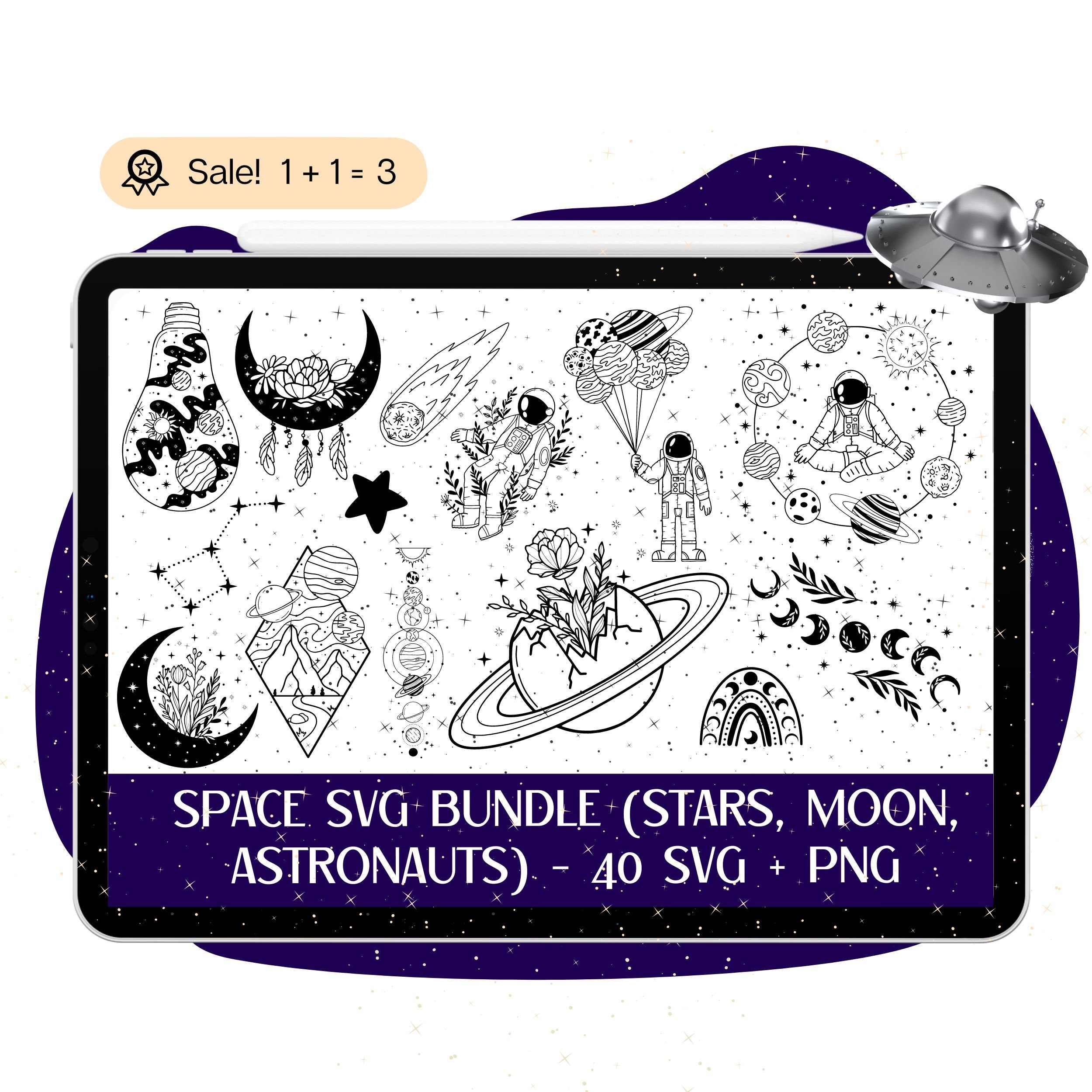 Outer Space SVG Bundle 40 Space SVG Stars File for Cricut - Etsy