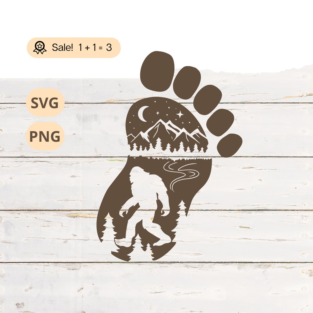 Bigfoot Footprint SVG PNG, Sasquatch Svg, Bigfoot Svg, Mountain SVG ...