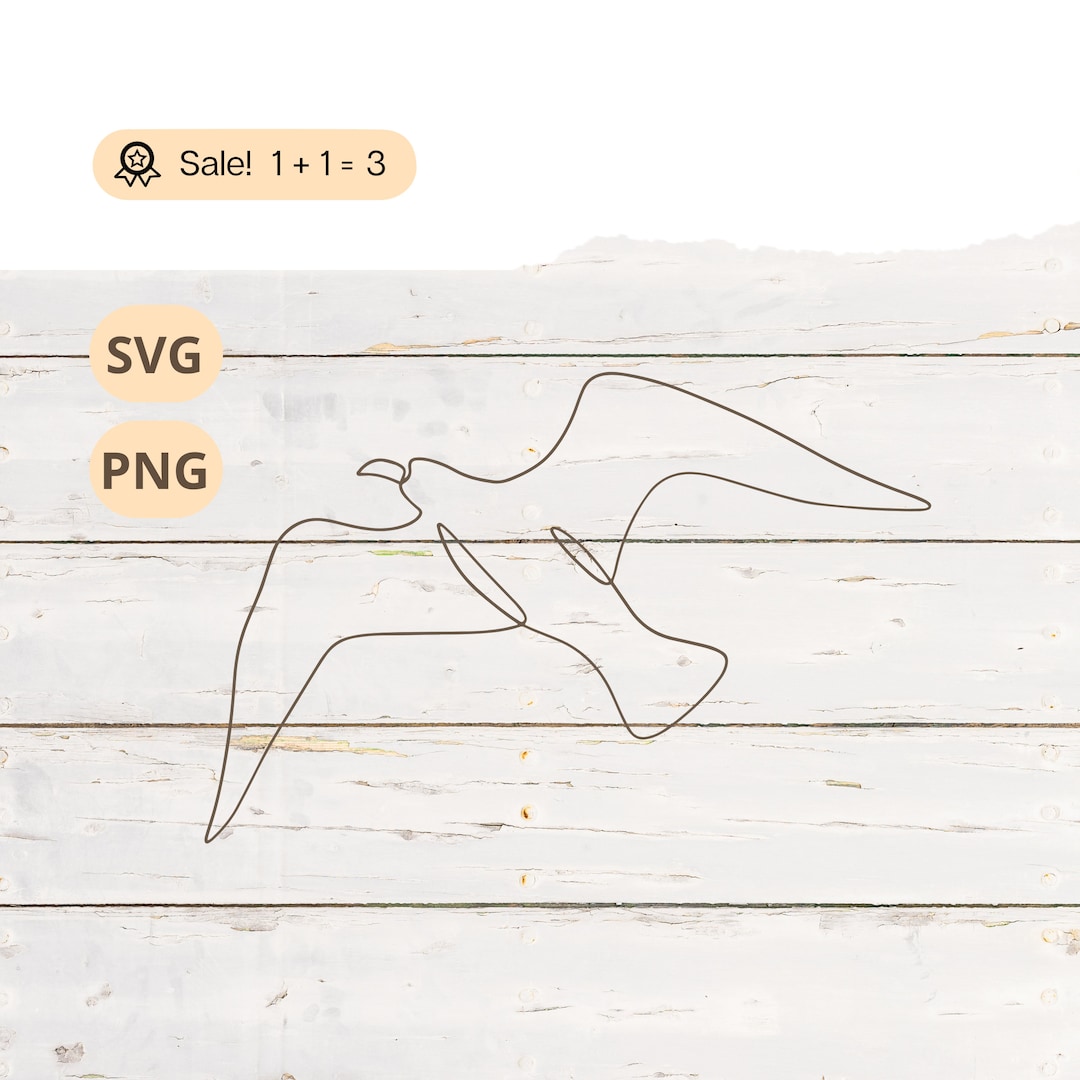 Line Art Seagull SVG PNG, One Line SVG, Sea Animals Svg, Line Art Svg ...