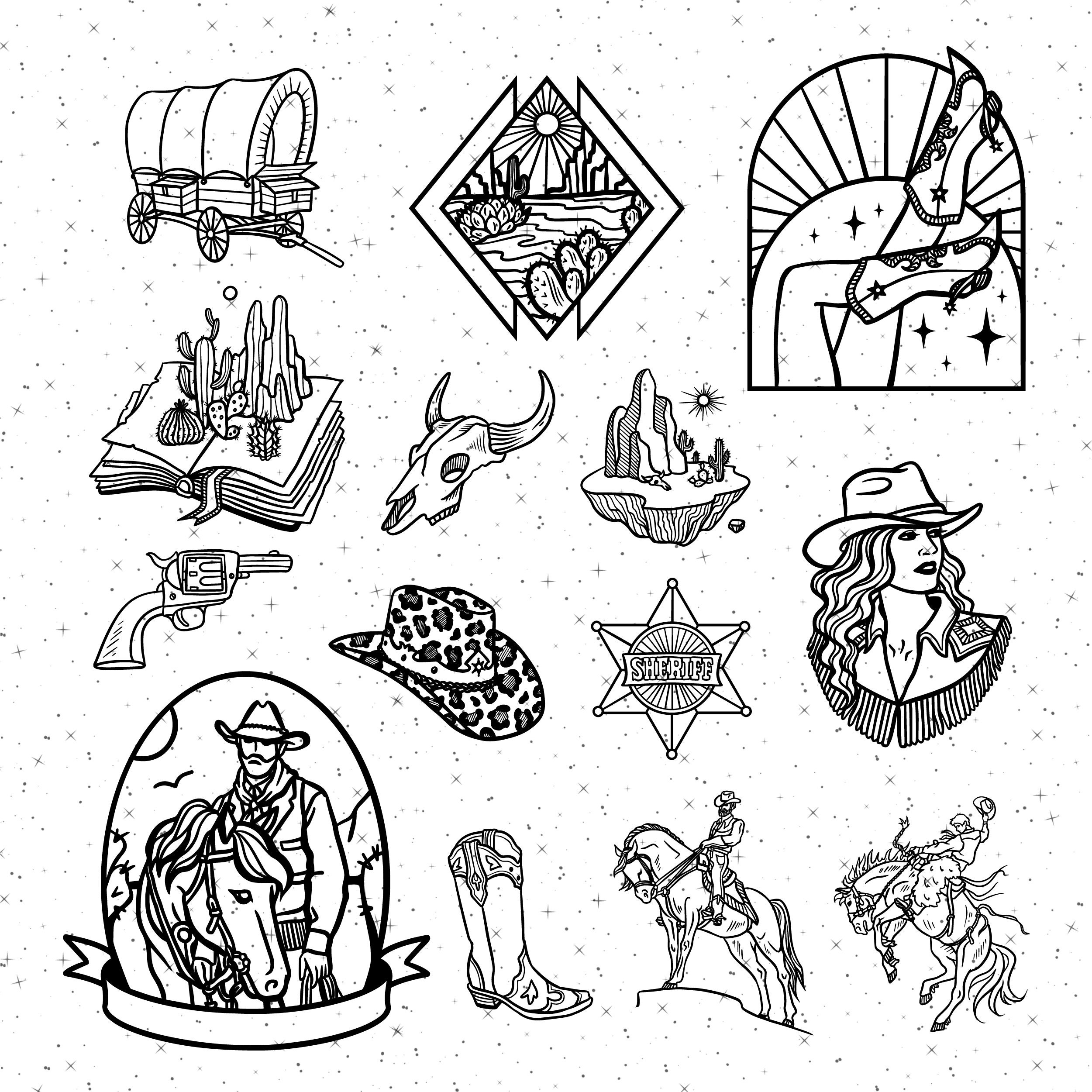 40 Wild West Procreate STAMPS Western Procreate BRUSHES - Etsy UK