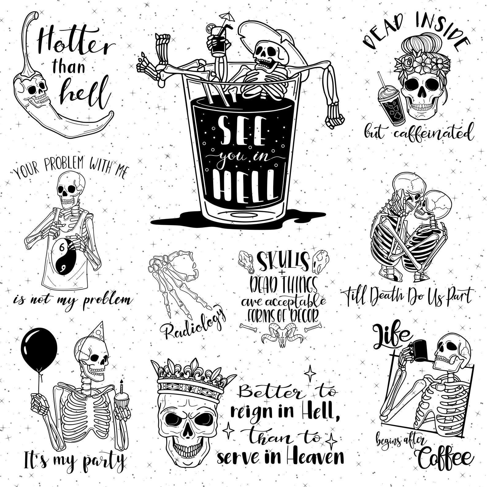 20 Skeleton Quotes SVG Bundle Skeleton SVG Skeleton Signs - Etsy