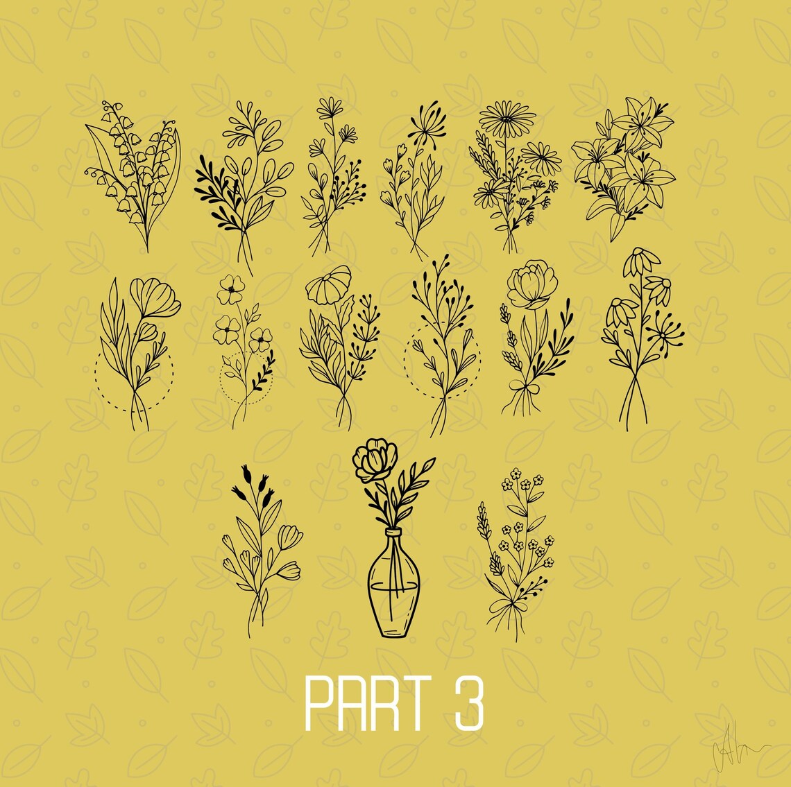 Wildflower Procreate STAMPS 40 Stencil Flower Procreate - Etsy