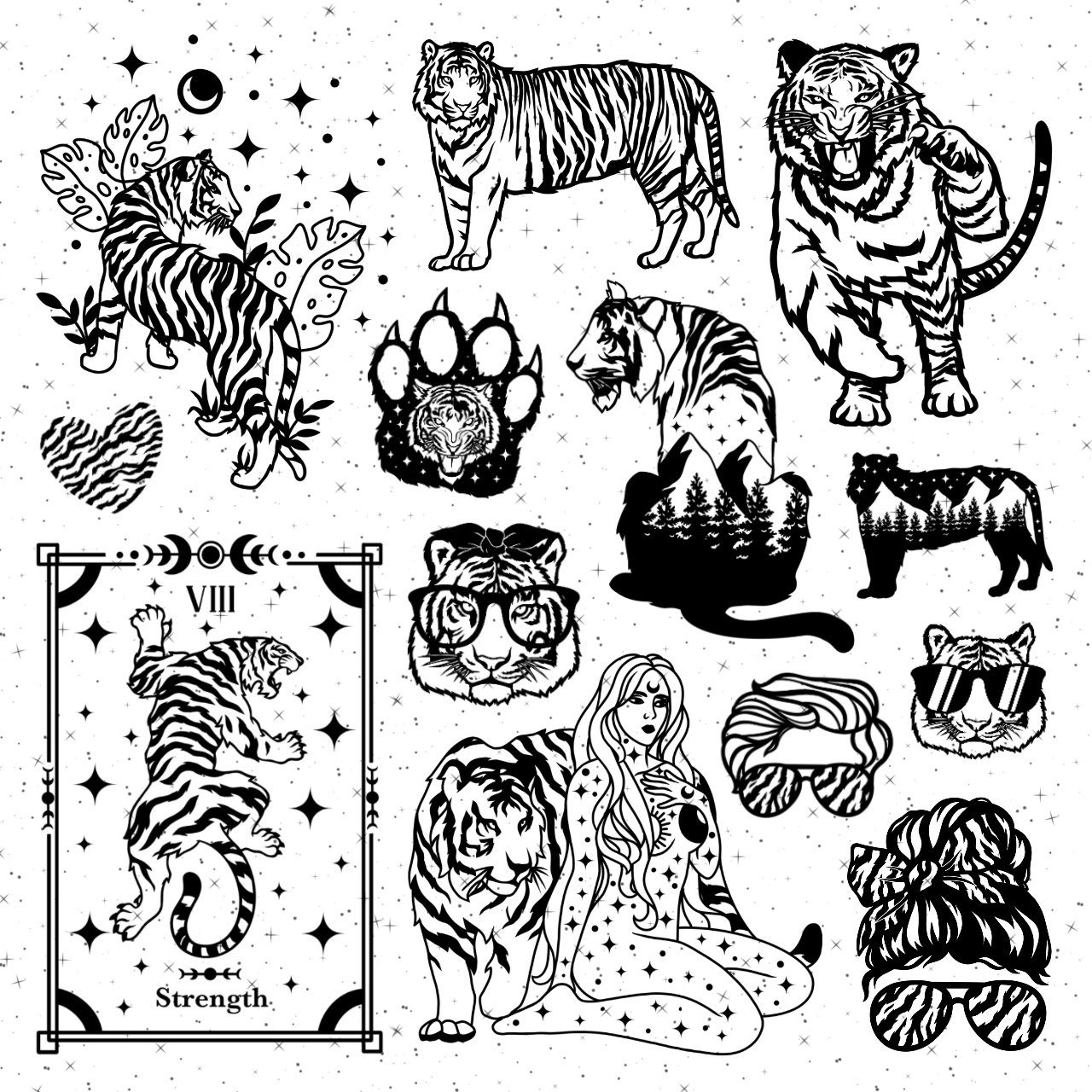 40 Tigers Procreate STAMPS Tiger Procreate BRUSHES Tiger - Etsy