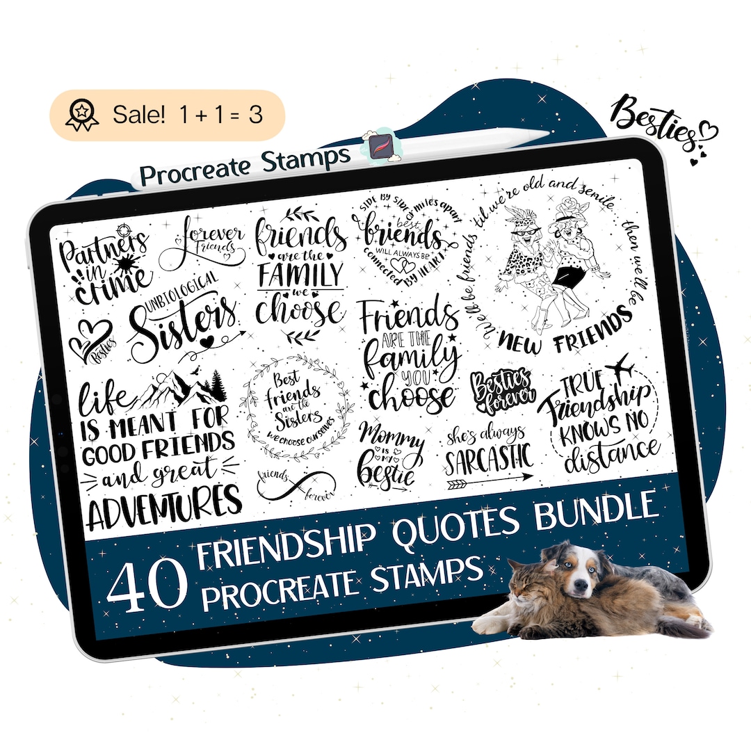 40 Friendship Quotes Procreate STAMPS, Friendship Signs STAMPS, Friends ...