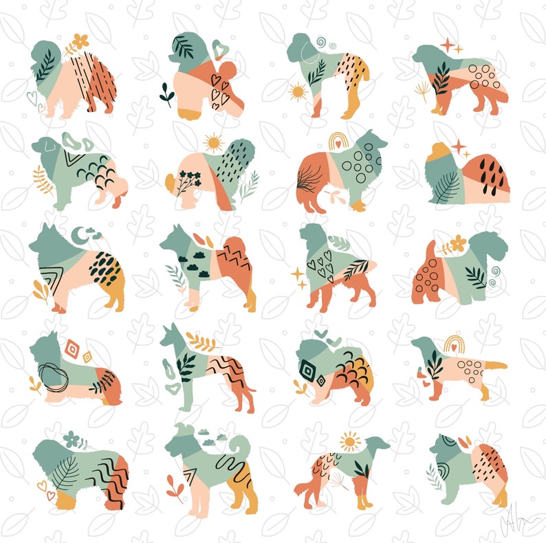 Boho Dog Breed SVG Bundle, Dog Mom Clipart (100 SVG/PNG) - Etsy