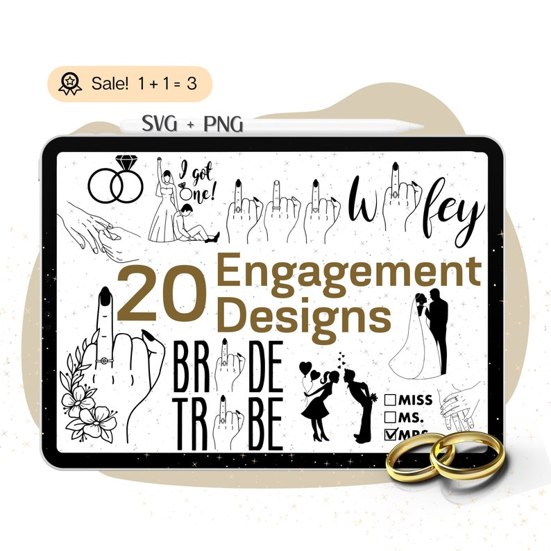 Engagement SVG Bundle Wedding Finger SVG File for Cricut - Etsy Australia