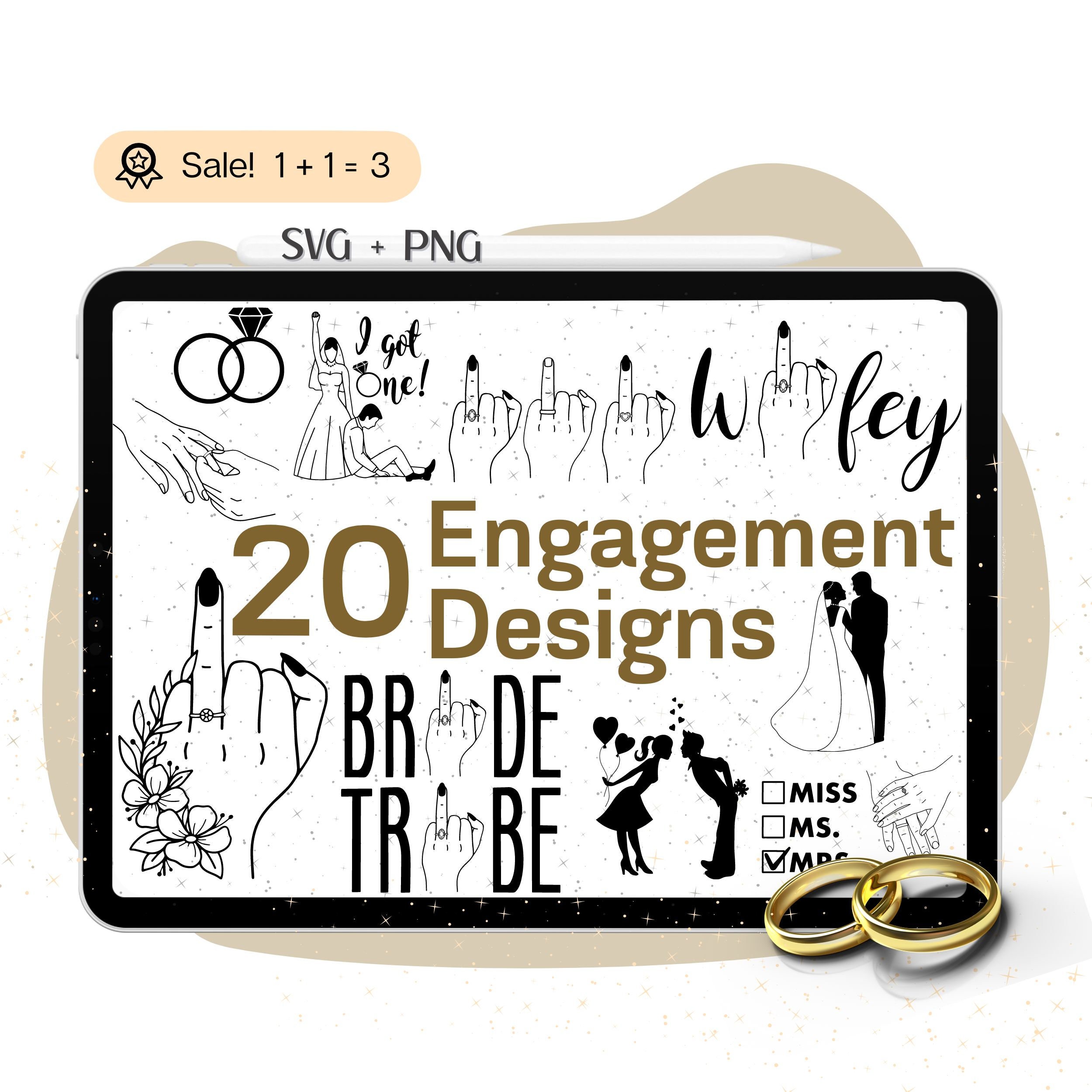 Engagement SVG Bundle Wedding Finger SVG File for Cricut - Etsy