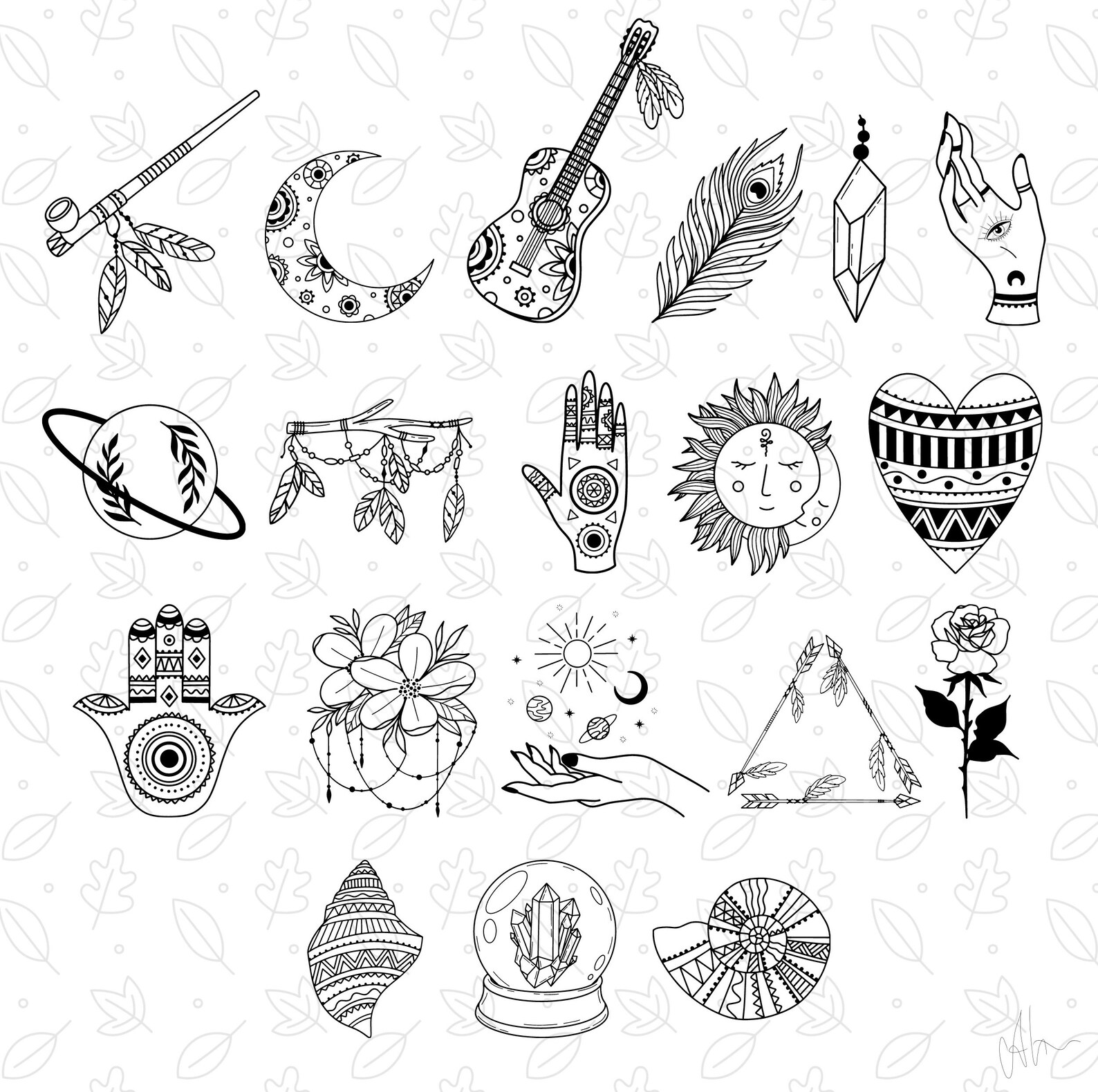 Hippie SVG Bundle 100 Boho SVG Bohemian SVG Boho Svg Files - Etsy