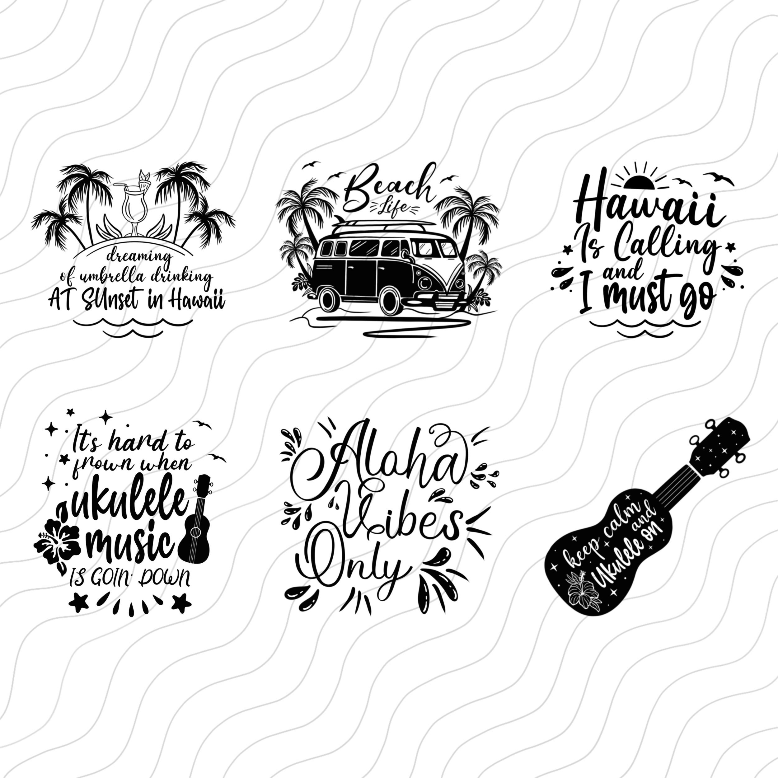 50 Hawaii SVG, Hawaiian SVG Bundle, Hawaiian Quotes Signs, Aloha SVG ...