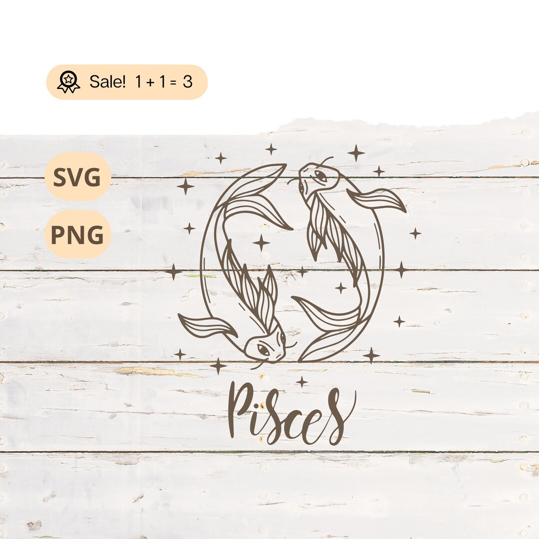 Pisces Zodiac SVG PNG, Astrology SVG, Pisces Shirt, Tattoo Horoscope ...