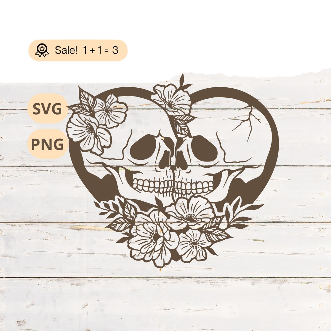 Skull of Lovers SVG PNG, Skull Svg, Skeleton SVG, Heart Svg, Halloween ...